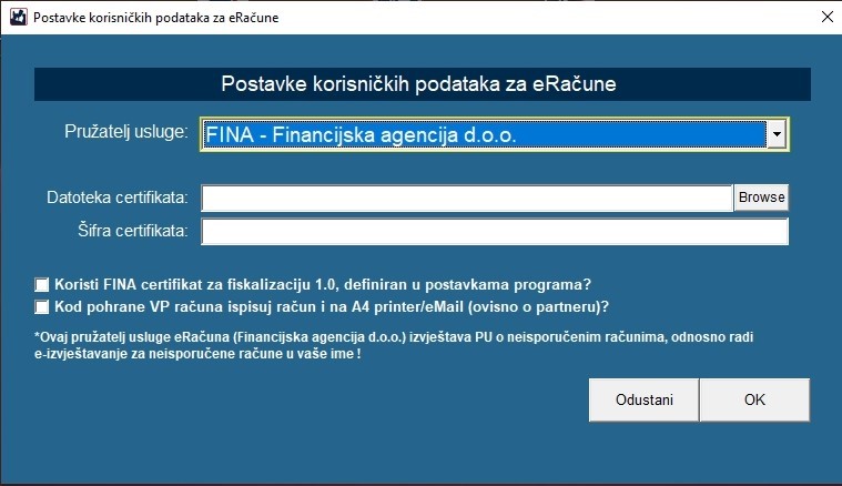 Upute za konfiguracije FINA, MER i Monri by Omnizon eRačuna na blagajni ...